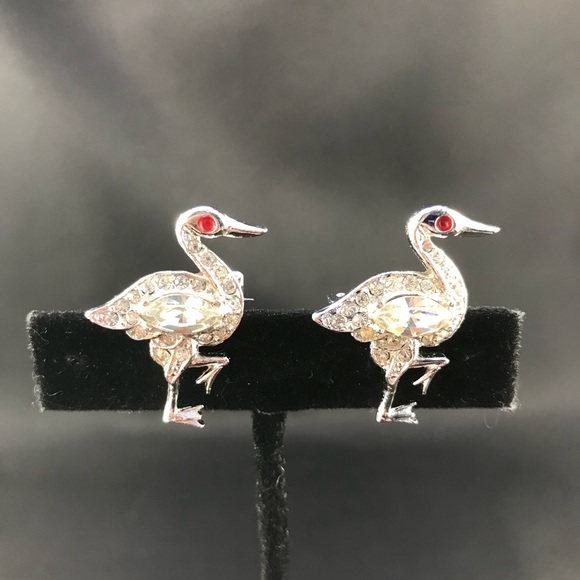 Vintage | Jewelry | Vintage Rhinestone Duck Scatter Pins Set Of Two ...